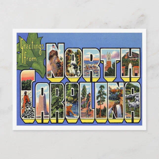North Carolina Greetings From US States Postcard | Zazzle