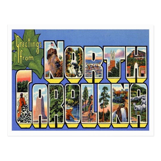 North Carolina Greetings From US States Postcard | Zazzle.com