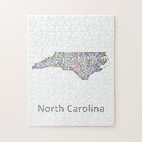 North Carolina map Jigsaw Puzzle | Zazzle.com