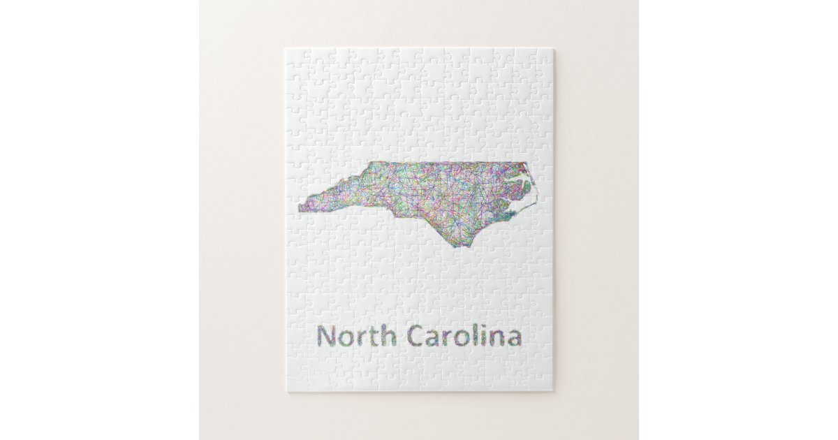North Carolina map Jigsaw Puzzle | Zazzle
