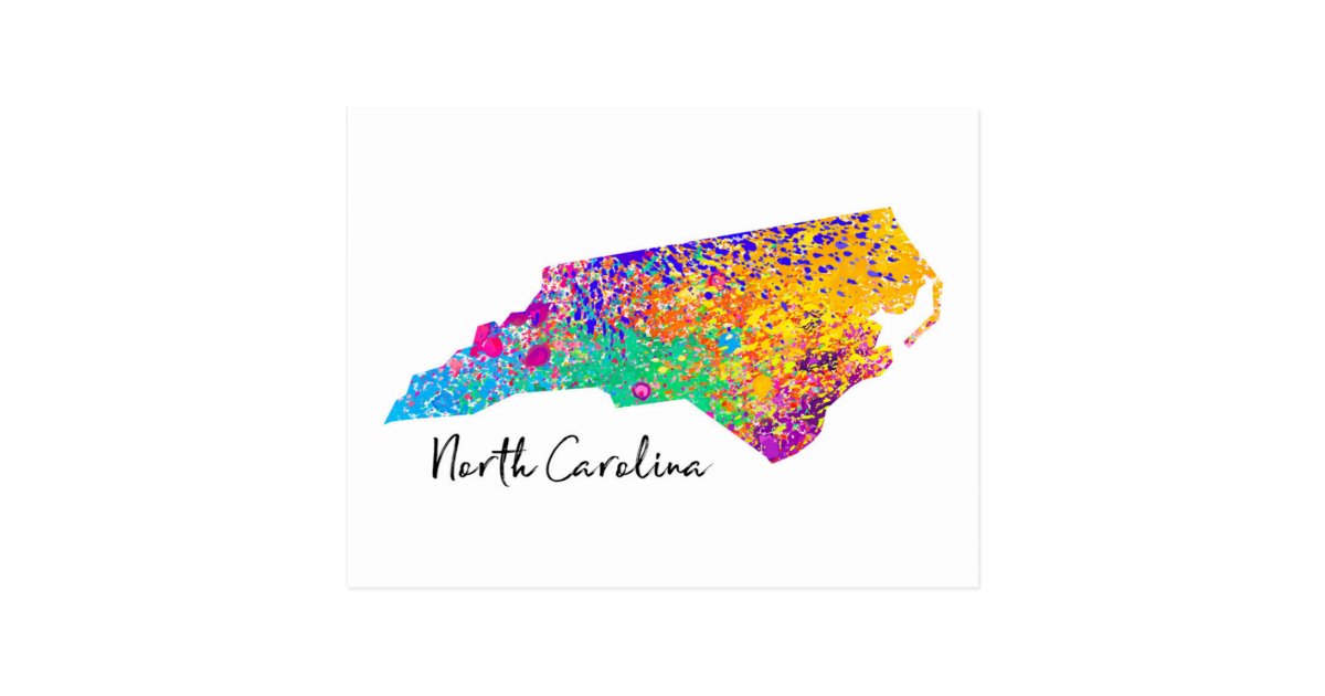 North Carolina Modern Map Postcard | Zazzle.com