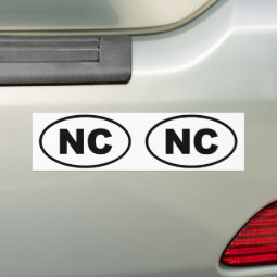 North Carolina NC oval Bumper Sticker | Zazzle