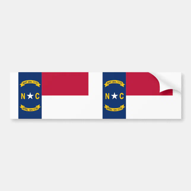 North Carolina state flag Bumper Sticker | Zazzle