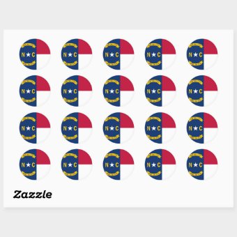 North Carolina State Flag Classic Round Sticker | Zazzle