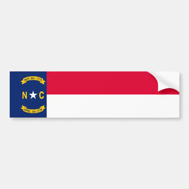 North Carolina State Flag Design Bumper Sticker | Zazzle