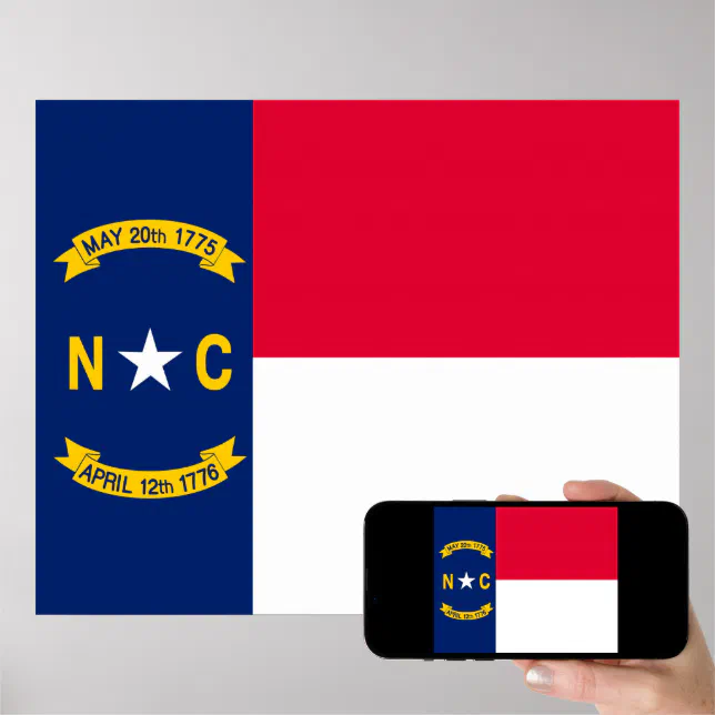 North Carolina State Flag Design Poster | Zazzle