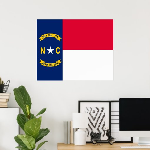 North Carolina State Flag Design Poster | Zazzle