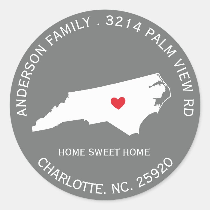 NORTH CAROLINA State | New Address Label Sticker | Zazzle