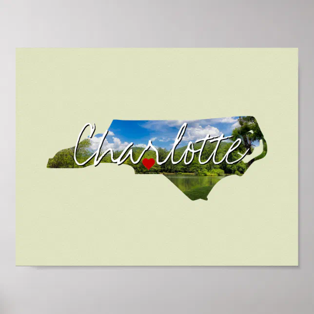 North Carolina State Photo insert and town name Poster | Zazzle