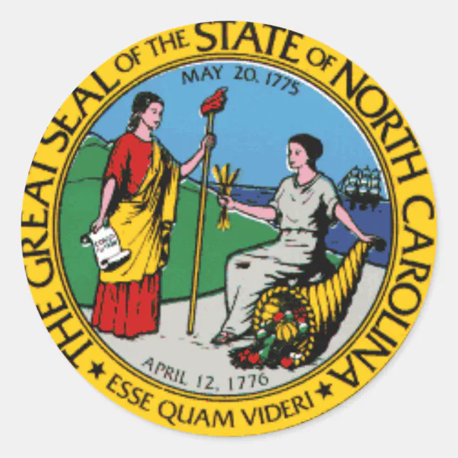 North Carolina State Seal Stickers | Zazzle