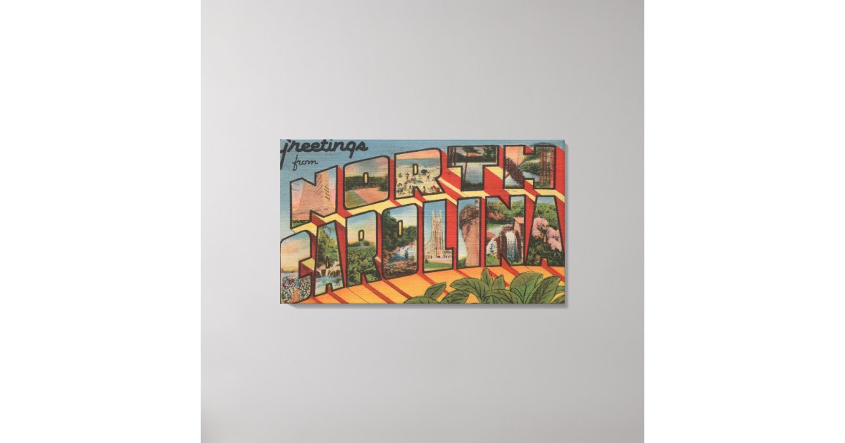 North CarolinaLarge Letter Scenes Canvas Print | Zazzle