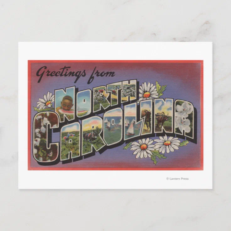 North CarolinaLarge Letter Scenes Postcard | Zazzle