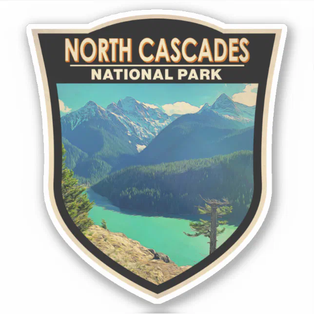 North Cascades National Park Washington Watercolor Sticker | Zazzle