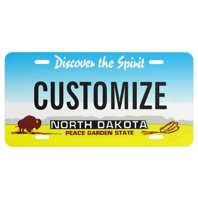 North Dakota Custom License Plate | Zazzle