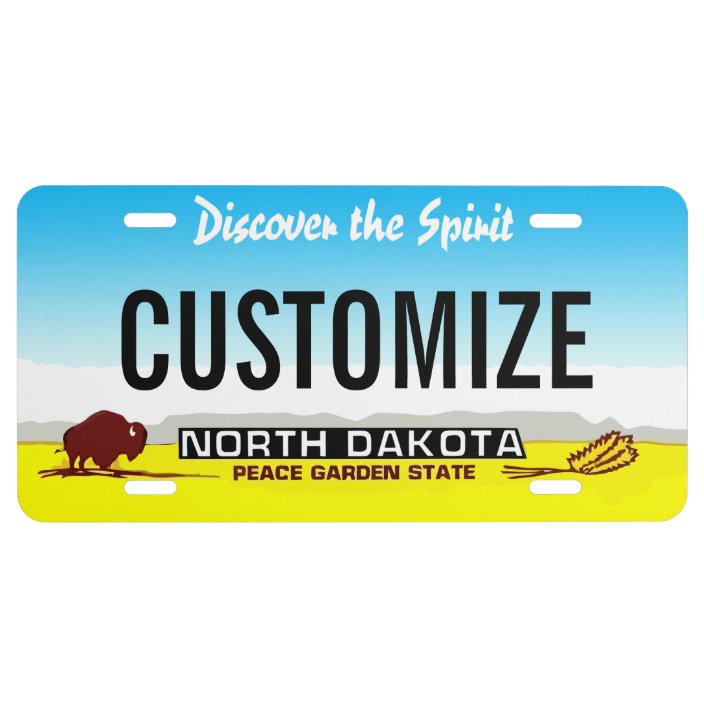 North Dakota Custom License Plate | Zazzle.com