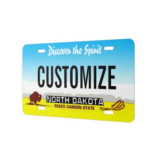 North Dakota Custom License Plate | Zazzle