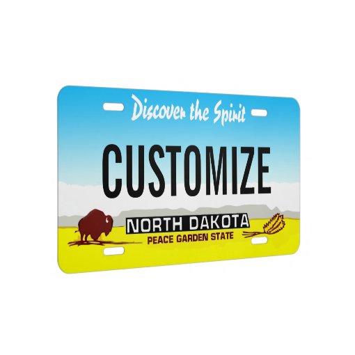 North Dakota Custom License Plate | Zazzle