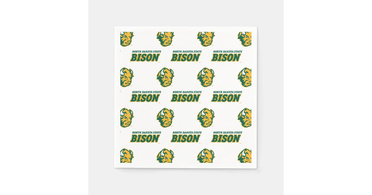North Dakota State Bison Head Napkins | Zazzle