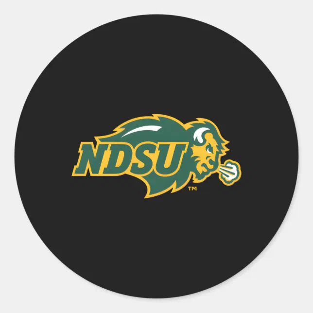 North Dakota State Bison Icon Classic Round Sticker | Zazzle
