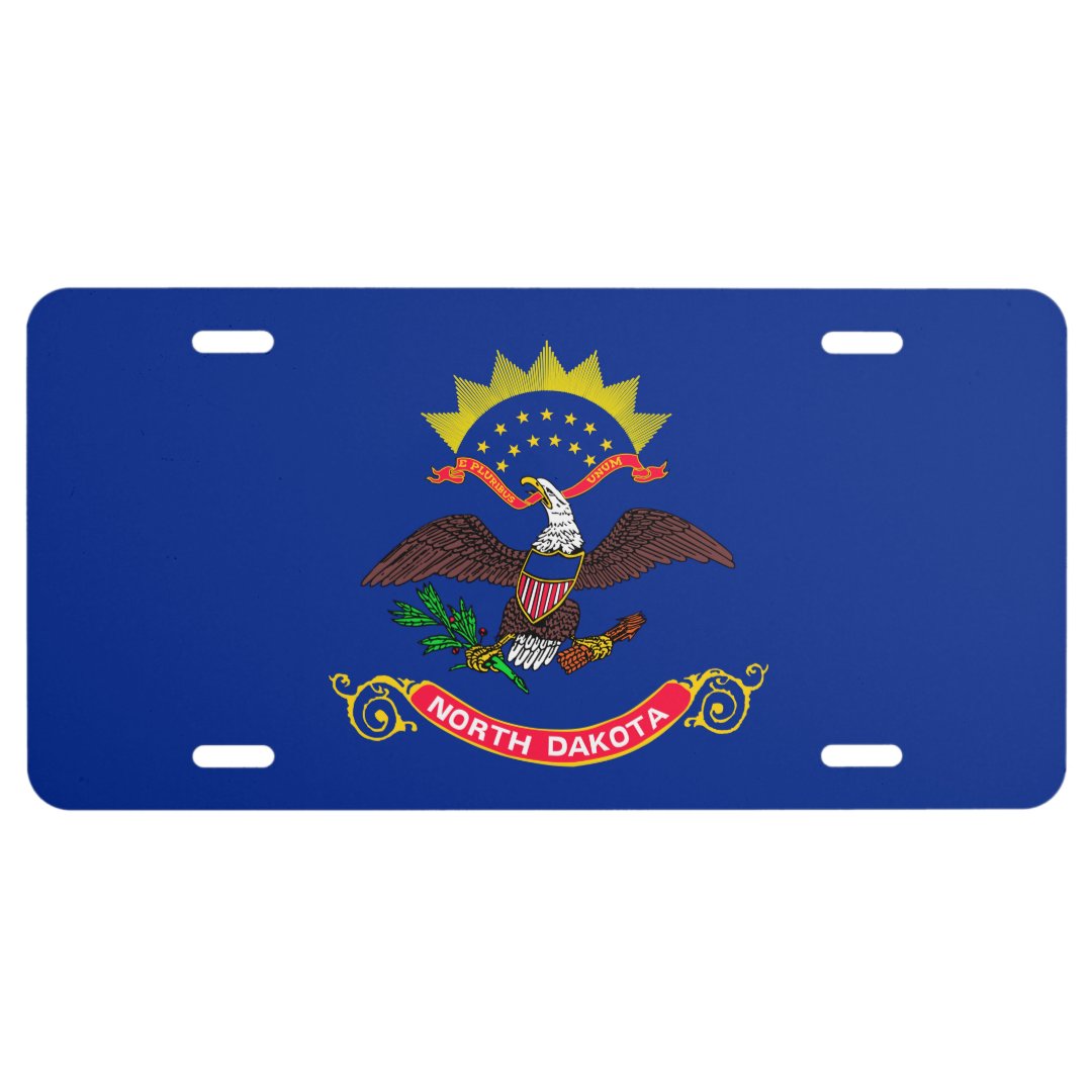 North Dakota State Flag Design License Plate | Zazzle