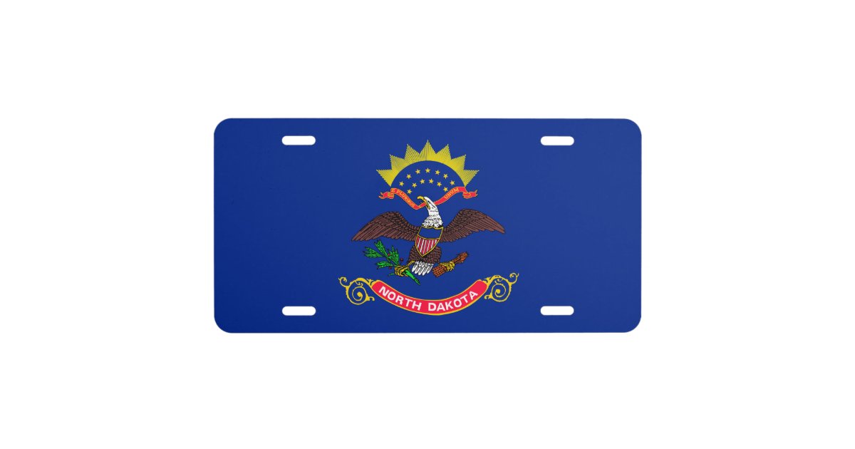 North Dakota State Flag Design License Plate | Zazzle