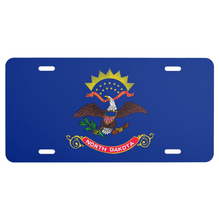 North Dakota State Flag Design License Plate | Zazzle
