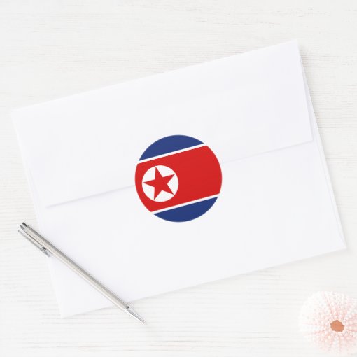 North Korea Flag Round Sticker | Zazzle