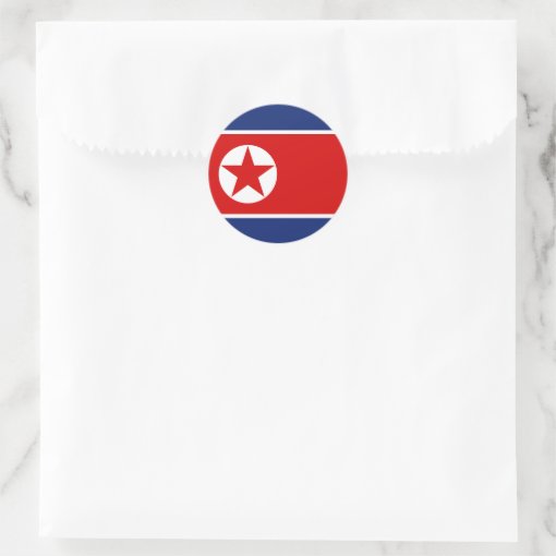 North Korea Flag Round Sticker | Zazzle
