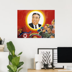 North Korean Kim il Sung Propaganda Poster | Zazzle