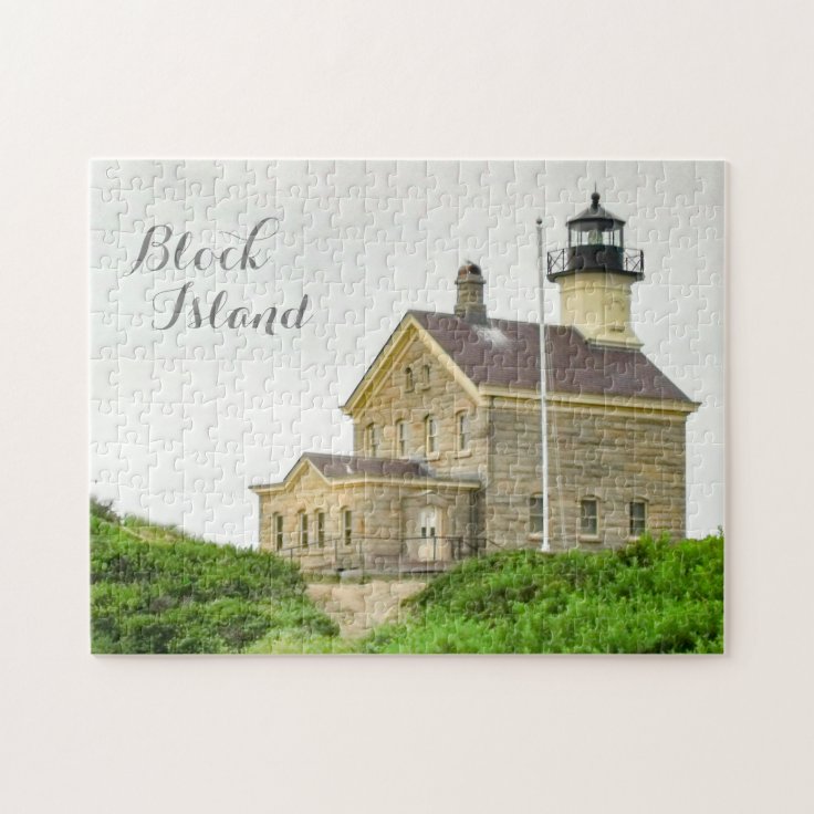 North Lighthouse Block Island, RI Lighthouses Jigsaw Puzzle | Zazzle