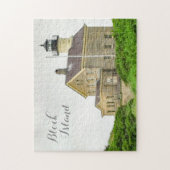North Lighthouse Block Island, RI Lighthouses Jigsaw Puzzle | Zazzle
