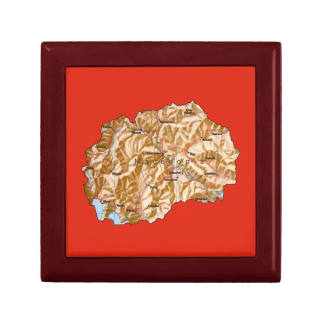 North Macedonia Map Gift Box | Zazzle
