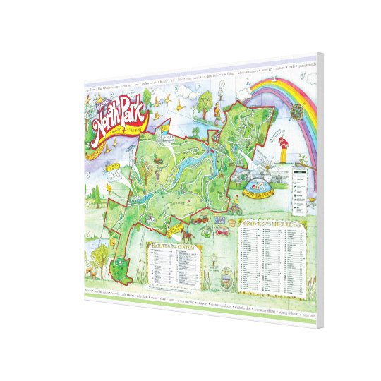 North Park Map - Allegheny County, Pittsburgh, PA Canvas Print | Zazzle.com