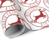 North pole air mail reindeer wrapping paper | Zazzle