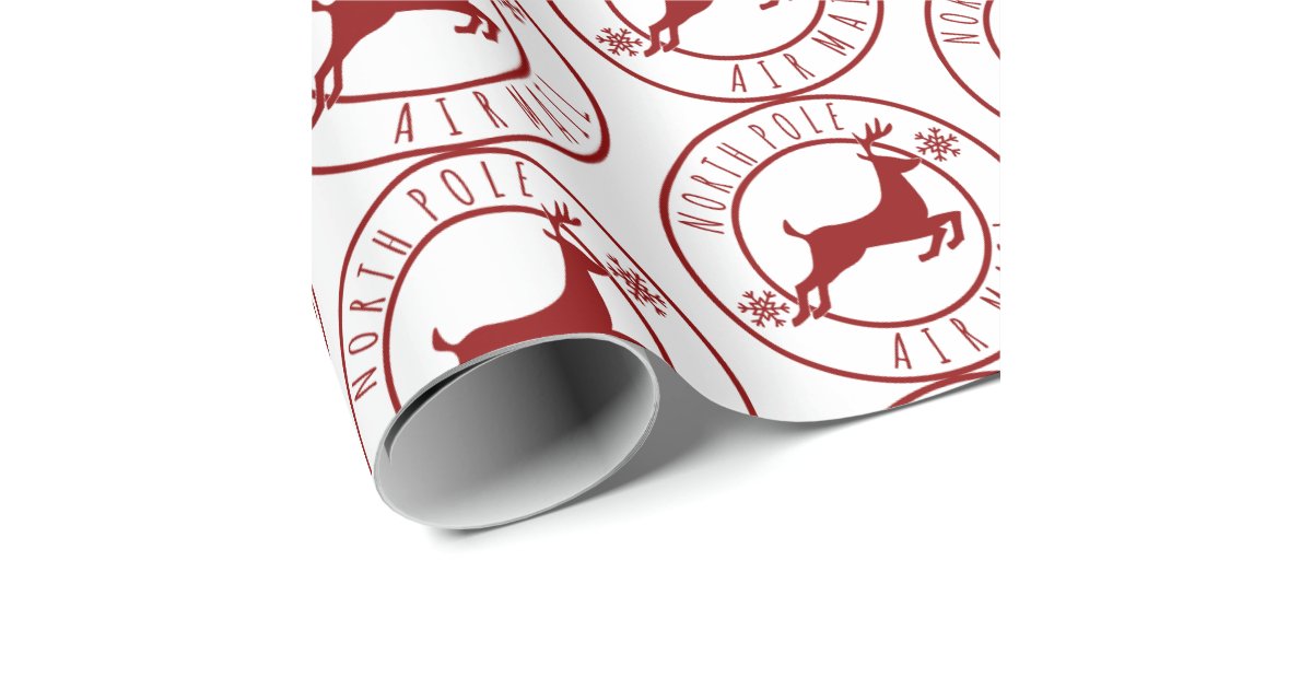 North pole air mail reindeer wrapping paper | Zazzle.com