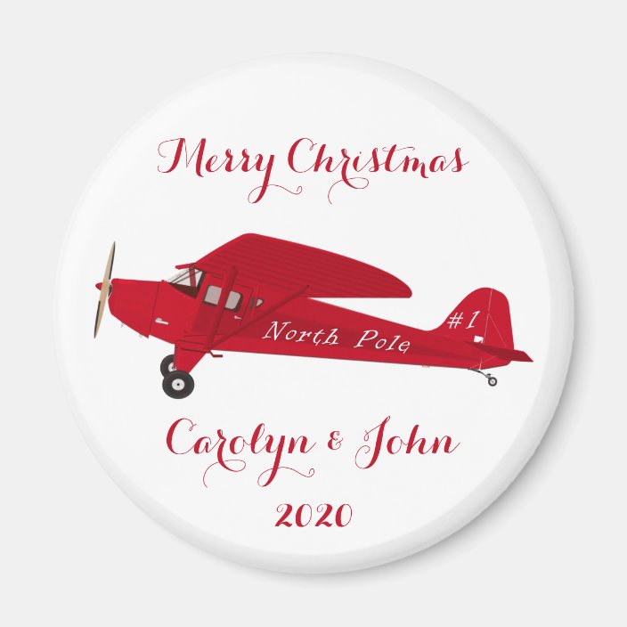 North Pole Airplane Christmas Magnet | Zazzle.com