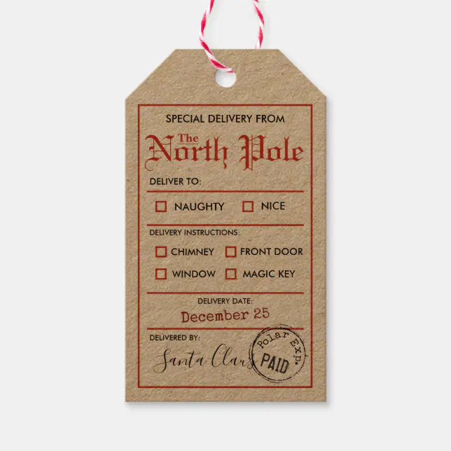 North Pole Christmas Gift Tag | Zazzle