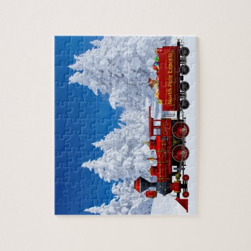 north pole express christmas train jigsaw puzzle | Zazzle