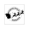 North Pole Express Santa & Reindeer Rubber Stamp | Zazzle