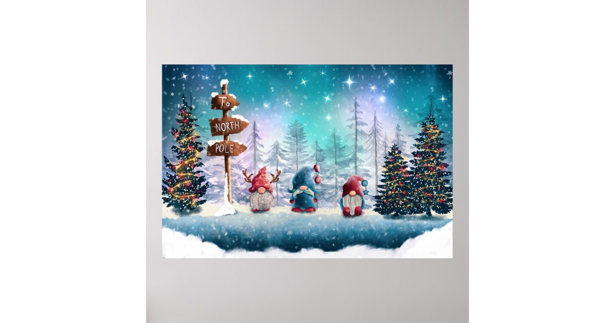 North Pole Gnomes Poster | Zazzle