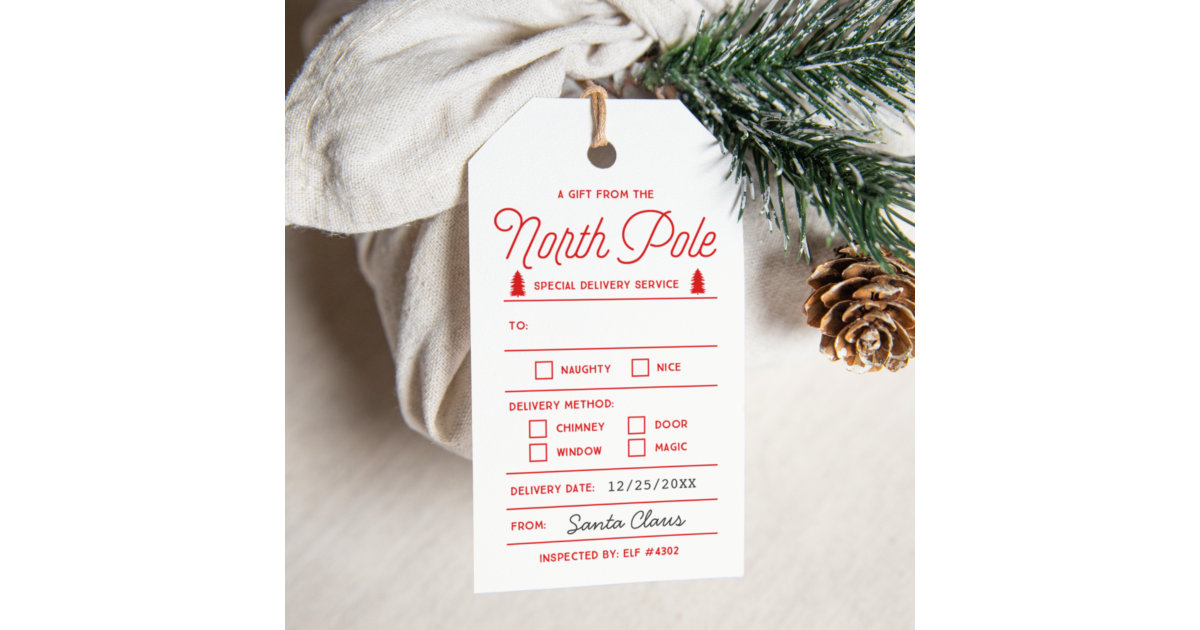 North Pole | Holiday Gift Tags | Zazzle
