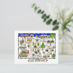 North Pole Map Christmas Postcard | Zazzle