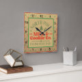 North Pole Milk and Cookie Co. Square Wall Clock | Zazzle