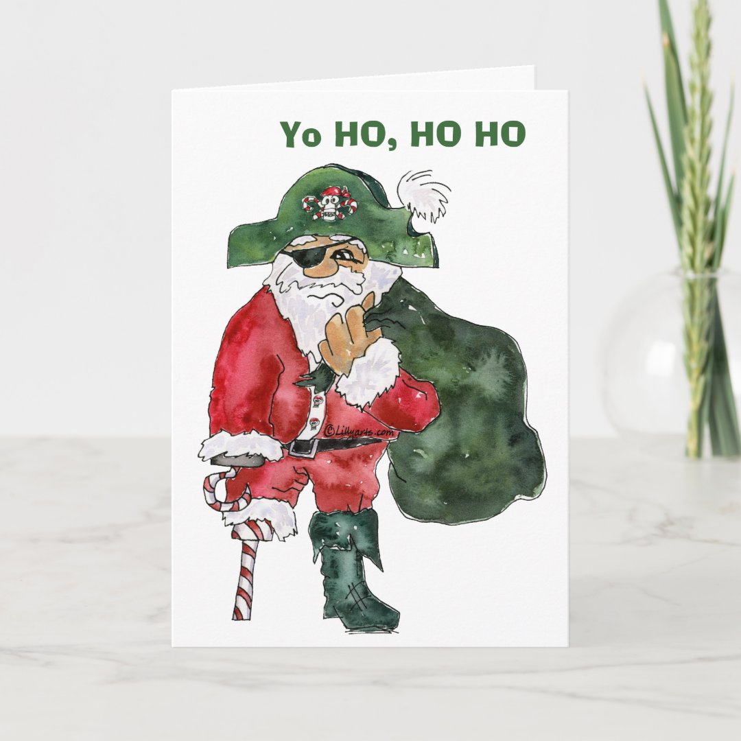 North Pole Pirate - Cptn. Crusty Kringle Card | Zazzle
