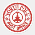 North Pole Post Office Classic Round Sticker | Zazzle