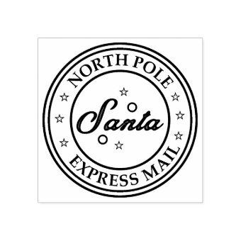 NORTH POLE SANTA EXPRESS MAIL RUBBER STAMP | Zazzle