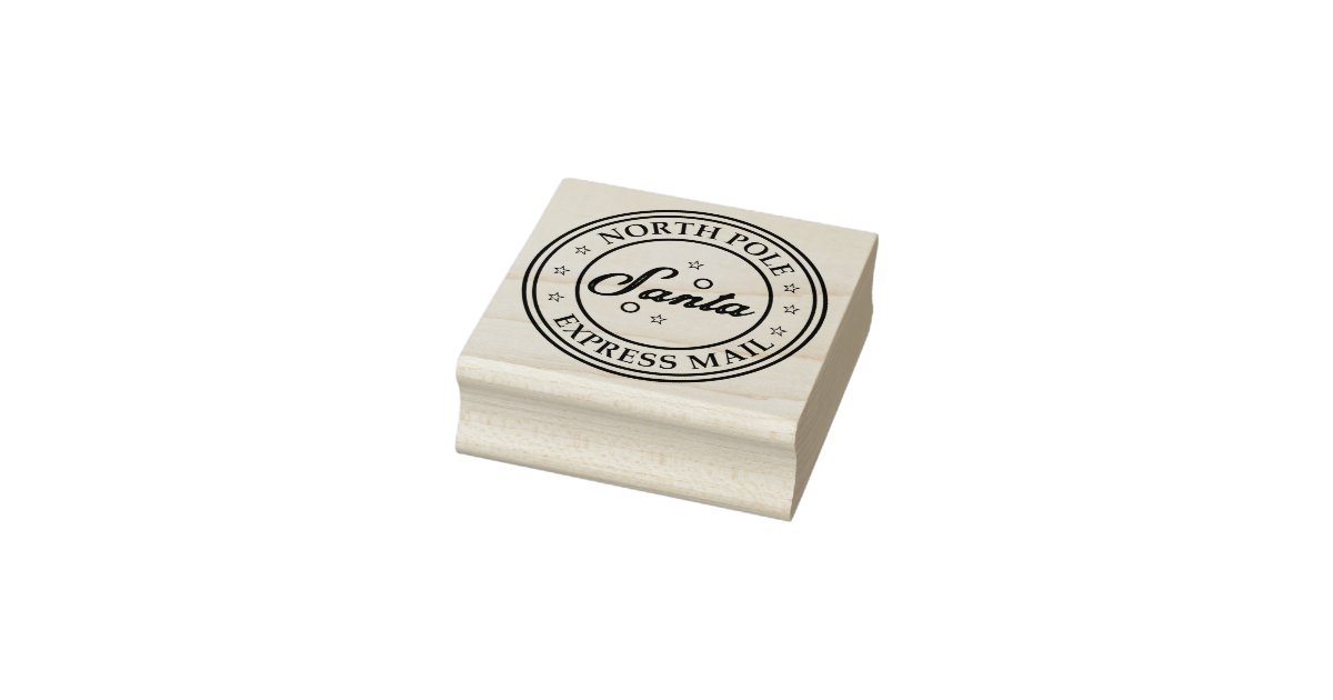 NORTH POLE SANTA EXPRESS MAIL RUBBER STAMP | Zazzle