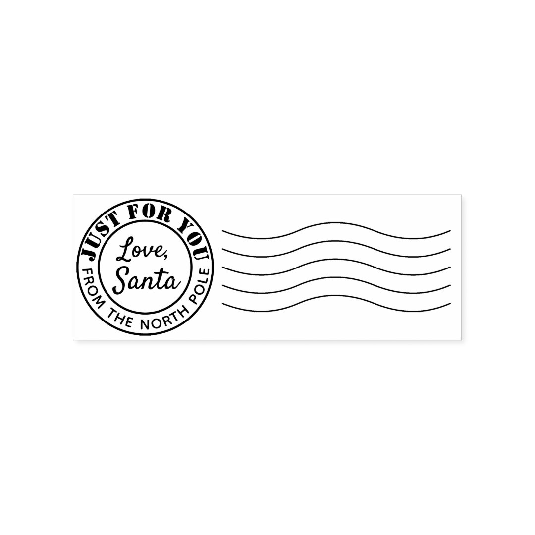 North Pole Santa Postmark Stamp Add Your Text | Zazzle