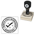 NORTH POLE WORKSHOP APPROVED RUBBER STAMP | Zazzle