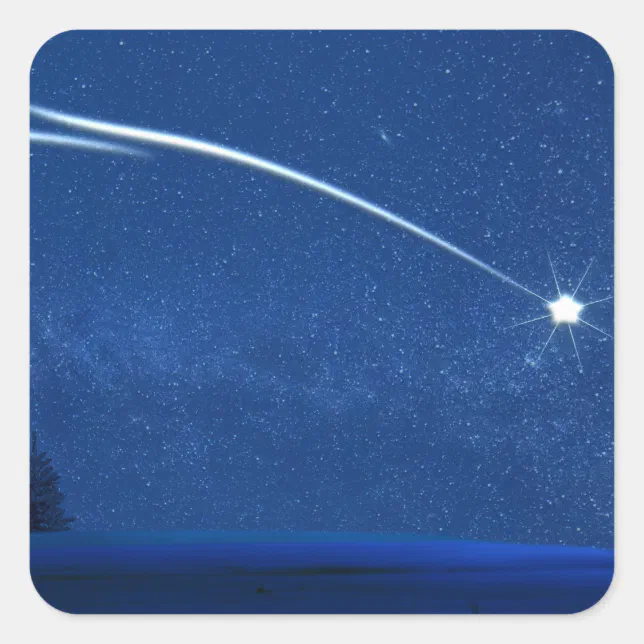 North Star Over the Forest Square Sticker | Zazzle